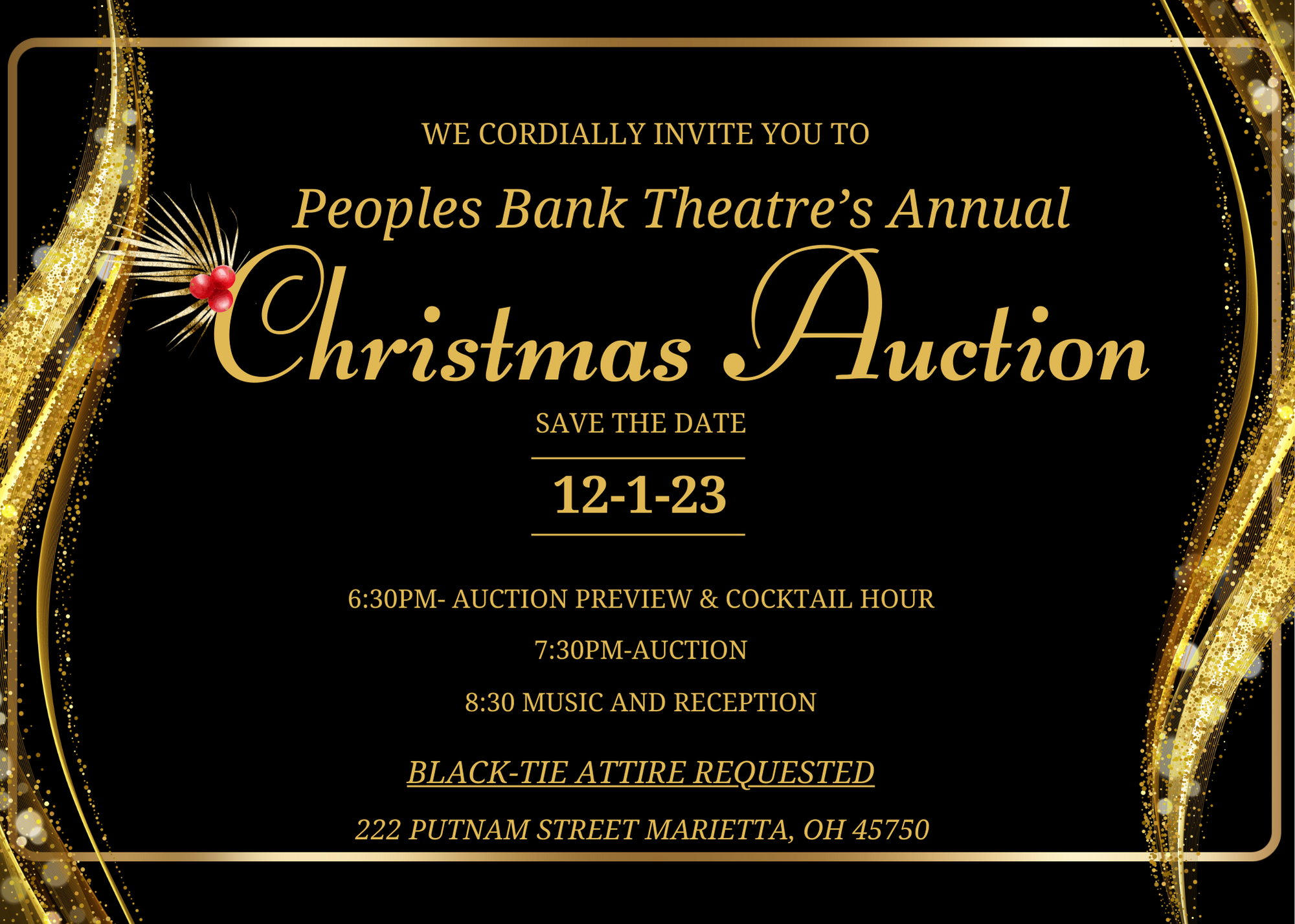 Peoples Bank Theatre's Annual Christmas Auction - Washington County CVB