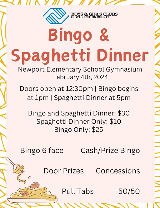 Bingo & Spaghetti Dinner - Washington County CVB